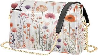 Mnsruu Sacs à bandoulière pour femme, style bohémien, fleurs, sac à main en cuir