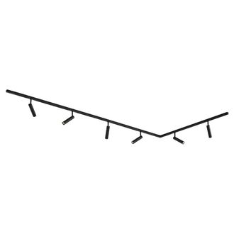 QAZQA Modern Modernes Schienensystem Komplettset I Spotlight I Deckenspot I Deckenstrahler I Strahler mit 6 schwarzen Spot I Spotlight I Deckenspot I Decken