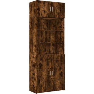 vidaXL Armoire de rangement chêne fumé 80x42,5x225cm bois dingénierie - Vidaxl