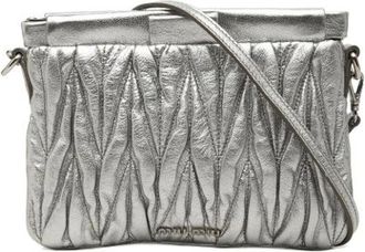 Miu Miu Sac bandouli&egrave;re matelass&eacute; en nappa Pre-owned - Femme - Pre-owned - Gris - Taille: ONE Size