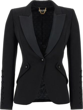 Elisabetta Franchi Damen, Jacken, Schwarzk, SGr&ouml;&szlig;e