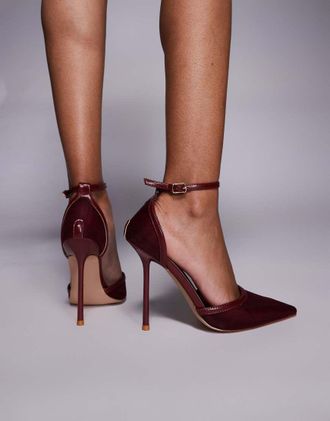 Simmi London SIMMI London - Mandisa - Chaussures &agrave; talons en tulle - Bordeaux-Rouge