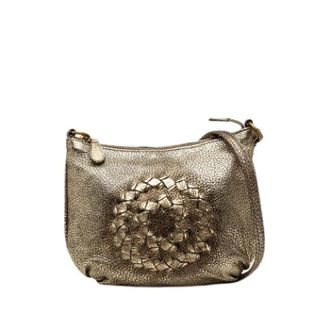 Bottega Veneta Sac bandouli&egrave;re Pre-owned tress&eacute; - Femme - Pre-owned - Jaune - Taille: ONE Size