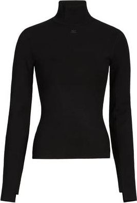 Courrèges Pull cintré col montant