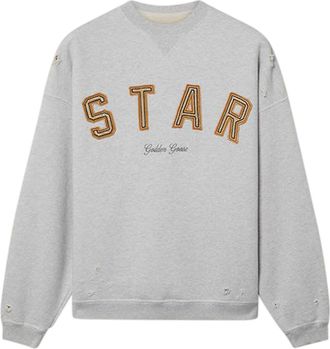 Golden Goose Homme, Sweatshirts et sweats &agrave; capuche, Gris, Taille: L Star Embroidered SweaT-shirt