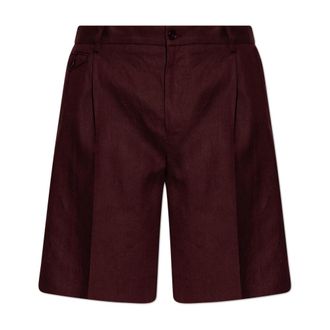 Dolce & Gabbana Leinenhose mit Falten - - Shorts - Herren - Rot - 2XL