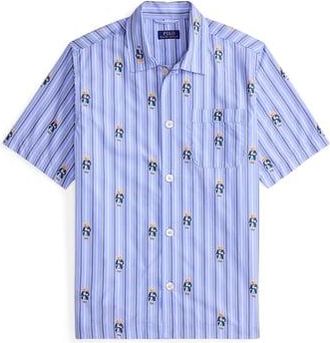 Polo Ralph Lauren Hemd mit hohem Baumwollpyjamas - Blau