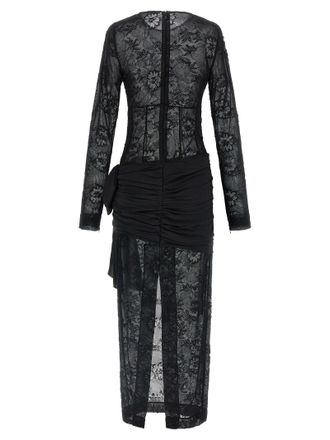 Alessandra Rich Womens Black Viscose Long Dress