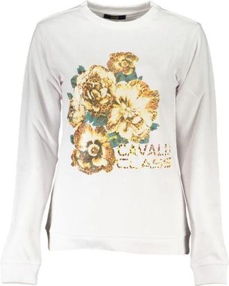 Cavalli Wei&szlig;er Blumenprint-Sweatshirt - - Sweatshirts & Hoodies - Damen - Wei&szlig; - 2XL