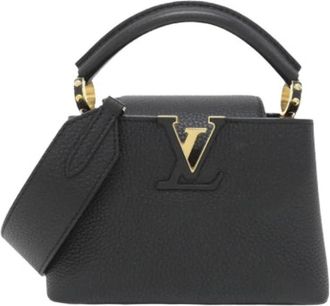 Louis Vuitton Sac bandouli&egrave;re Mini Capucines en cuir Pre-owned - Femme - Pre-owned - Noir - Taille: ONE Size