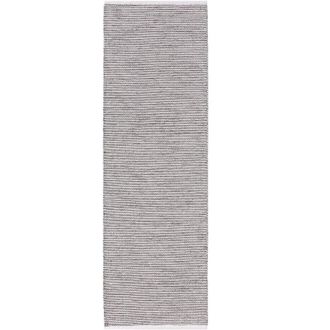 benuta Basic handgewebter Baumwollteppich Ron - Beige/Schwarz 70x200 cm - Handwebteppich 100% Baumwolle - Läufer im Stil: Uni, Minimalistisch, Natural