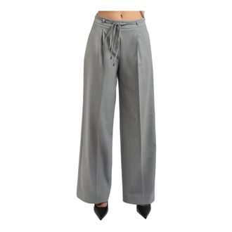 HUGO BOSS Femme, Pantalons, Gris, Taille: 38 FR Tie-Belt Wide Pantalons
