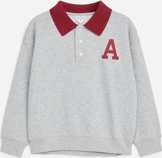 Arket Rugby-Sweatshirt Mit Polokragen -Grau