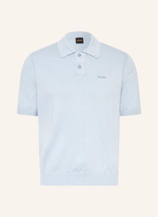 HUGO BOSS Strick-Poloshirt Asac blau