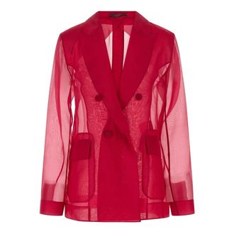 Max Mara MxeSlogan zweireihiger Blazer - - Jackets - Damen - Rosa - M