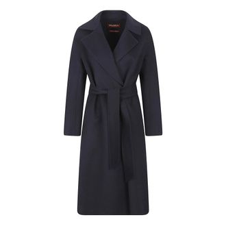 Max Mara Langer Mantel aus Wolle- Kaschmir und Seide - - Coats - Damen - Blau - M
