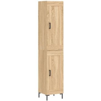 vidaXL Buffet haut Ch&ecirc;ne sonoma 34,5x34x180 cm Bois ding&eacute;nierie