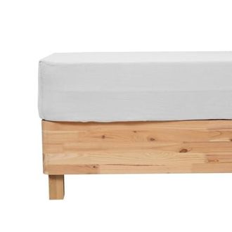 Atmosphera Atmosphera - Drap Housse Flora Gaze de Coton Blanc 160x200cm