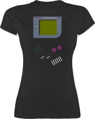 Shirtracer Shirt Damen - Karneval & Fasching - Gameboy | Nerds I 90s I 90iger I Fastnacht I Fasnacht I Fasnet - XXL - Schwarz - 90 er Jahre Sachen Faschings Tshi