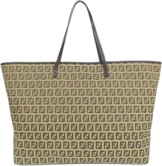 Fendi unisex, Pre-owned, Beige, Taille: ONE Size Sac cabas en toile Pre-owned