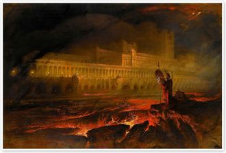 Posterlounge Pandemonium Poster von John Martin 150 x 100 cm Rot Wandbilder Wanddeko