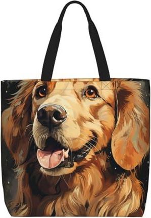 Generic Golden Retriever Sac Fourre Tout D&eacute;contract&eacute; Sacs De Courses Grand Sac Cabas Pour Travail Voyage Shopping
