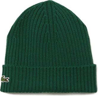 Lacoste Unisex - Erwachsene M&uuml;tze RB0001, Damen,Herren Strickm&uuml;tze,Wollm&uuml;tze,Beanie,Gr&uuml;n,TU (Einheitsgr&ouml;&szlig;e)
