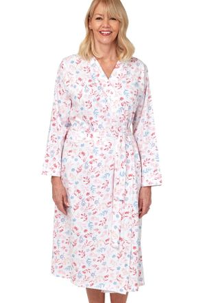 Marlon Lynda Damen Bademantel aus Baumwolljersey, Rosa, 44-46, rose