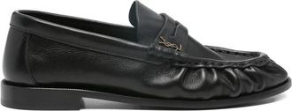 Saint Laurent Logo-plaque Gathered Loafers