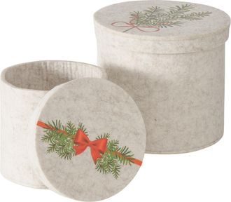 Boltze Boltze Box Noelle, 2 teilig (Höhe 14-17 cm, Durchmesser 16-20 cm, aus Polyester, mit Motiv, Dekoboxen, Aufbewahrungskisten) 2061909