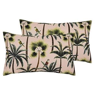Evans Lichfield Palms Polyester gefüllte Außenkissen (Twin Pack), Blush, 30 x 50cm, 2