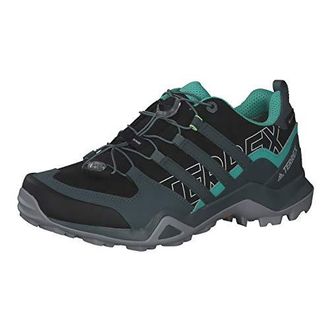 adidas Femme Terrex Swift R2 GORE-TEX Hiking Shoes, Core Black / Blue Oxide / Acid Mint, 36 2/3 EU
