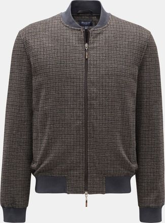 04651/ Herren - Woll-Blouson Check Bomber grau/braun kariert