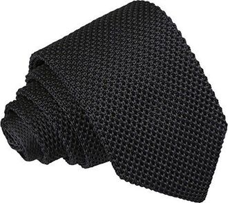 DQT Homme Tricot 7cm Slim Cravate Noir