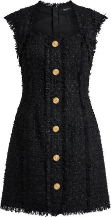 Balmain Femme, Robes, Noir, Taille: 38 FR Robe courte en tweed