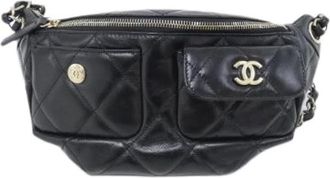 Chanel Sac banane en cuir de veau Pre-owned - Femme - Pre-owned - Noir - Taille: ONE Size
