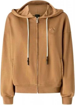 Pinko Pinko, Femme, Sweatshirts et sweats &agrave; capuche, Brun, Taille: 38 FR Pull zipp&eacute; Malizioso