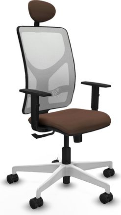 Piqueras y Crespo PC-Schreibtischstuhl mit 1D-Armlehnen, h&ouml;henverstellbarer Lendenwirbelst&uuml;tze und festem Kopfteil, ausgestattet mit 3 Positionen und Schneideschaum, We