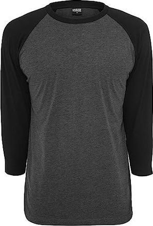 Urban Classics Homme Contrast 3/4 Sleeve Raglan Tee T shirt, Multicolore (Cha/Blk 314), L EU
