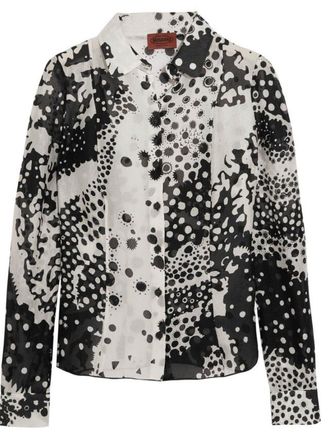 Missoni Black & White Silk Printed Shirt Size S