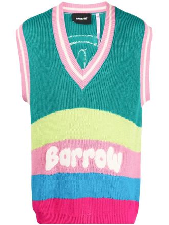 Barrow gilet &agrave; logo en intarsia - Rose