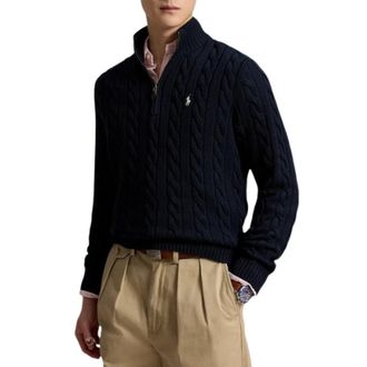 Ralph Lauren Pullover mit Rei&szlig;verschluss am Kragen - - Sweatshirts & Hoodies - Herren - Blau - S