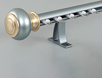 Generic 28.0mm Wei&szlig;e Gardinenstangen Aus Aluminium, Vorhangstange Mit Metallhalterungen Und Dekorativem Kopf, 70-600 cm T&uuml;rvorhangstange F&uuml;r Wandmontage Und F