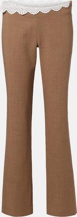 Magda Butrym Gerade Hose aus Wolle mit Spitze