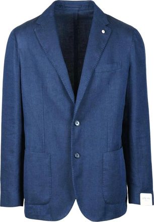 L.B.M. 1911 L.b.m. 1911, Homme, Vestes, Bleu, Taille: 3XL Veste Lin Coton
