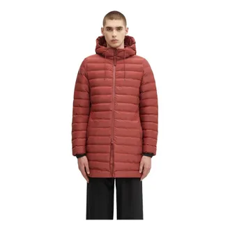 Rains Lohja Curve W3T3 Kapuzen-Pufferjacke - - Jackets - Herren - Orange - S