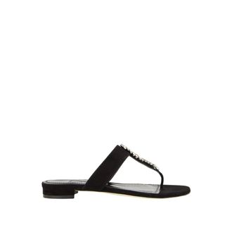 Manolo Blahnik Femme, Chaussures, Noir, Taille: 40 EU Bizaba Flat Sandales