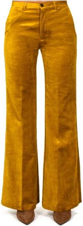 Forte_Forte Femme, Pantalons, Jaune, Taille: 36 FR Pantalon Palazzo en Velours