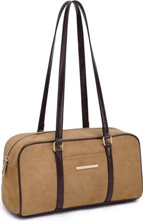 Dasein Sac &agrave; main r&eacute;tro en daim synth&eacute;tique style Boston East West pour femme, Daim Kaki