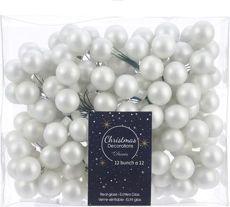 Kaemingk 710490 Specific Christmas Ornament, Glas, Wei&szlig;, 12 St&uuml;ck, Box, 20 mm